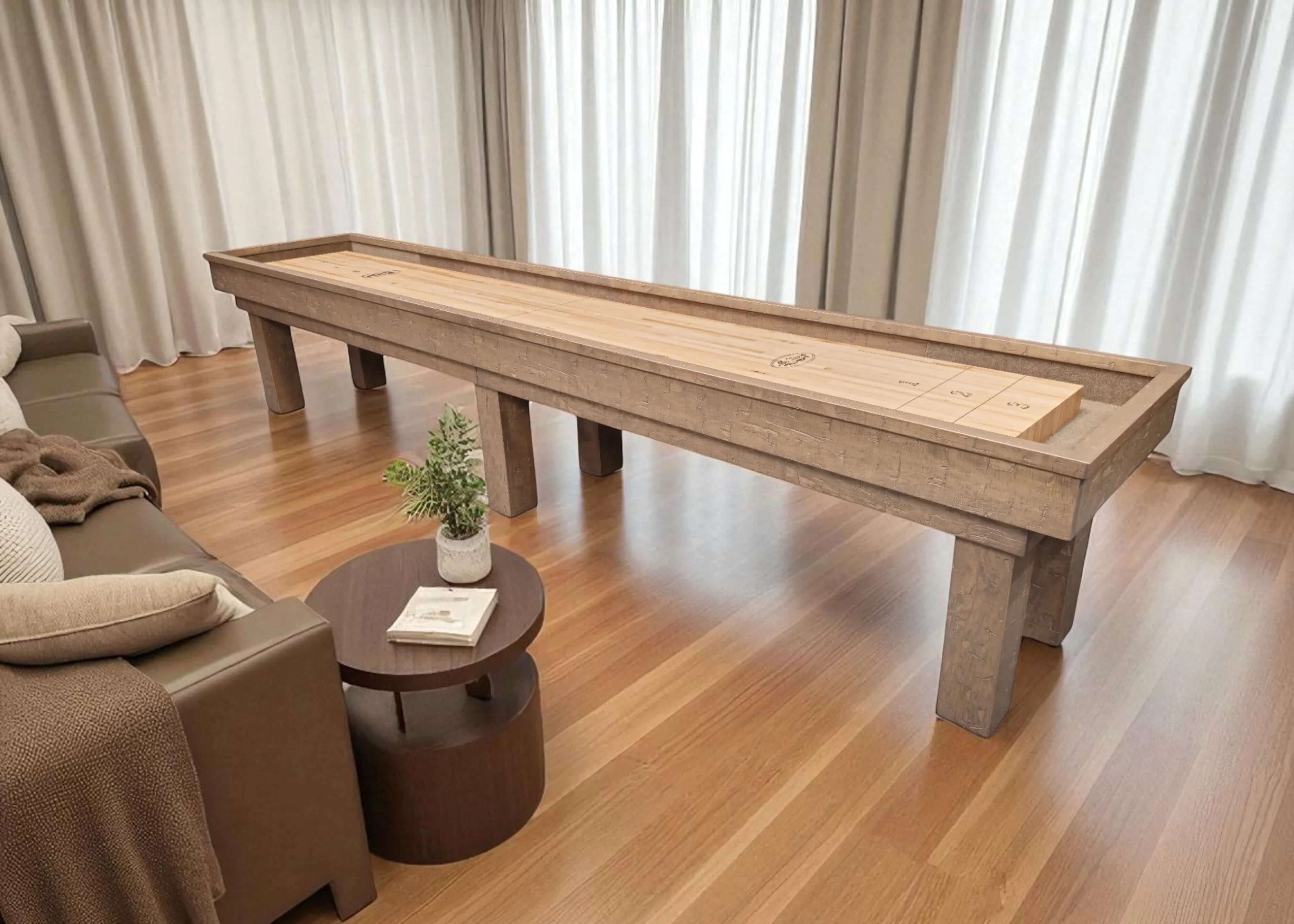Shuffleboard Table - 14' Dakota II Etch Wood Maple – McClure Tables