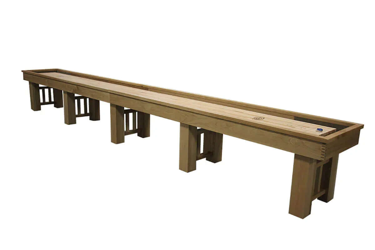 20 Foot Ponderosa Oak Shuffleboard Table | McClure Tables | Rustic