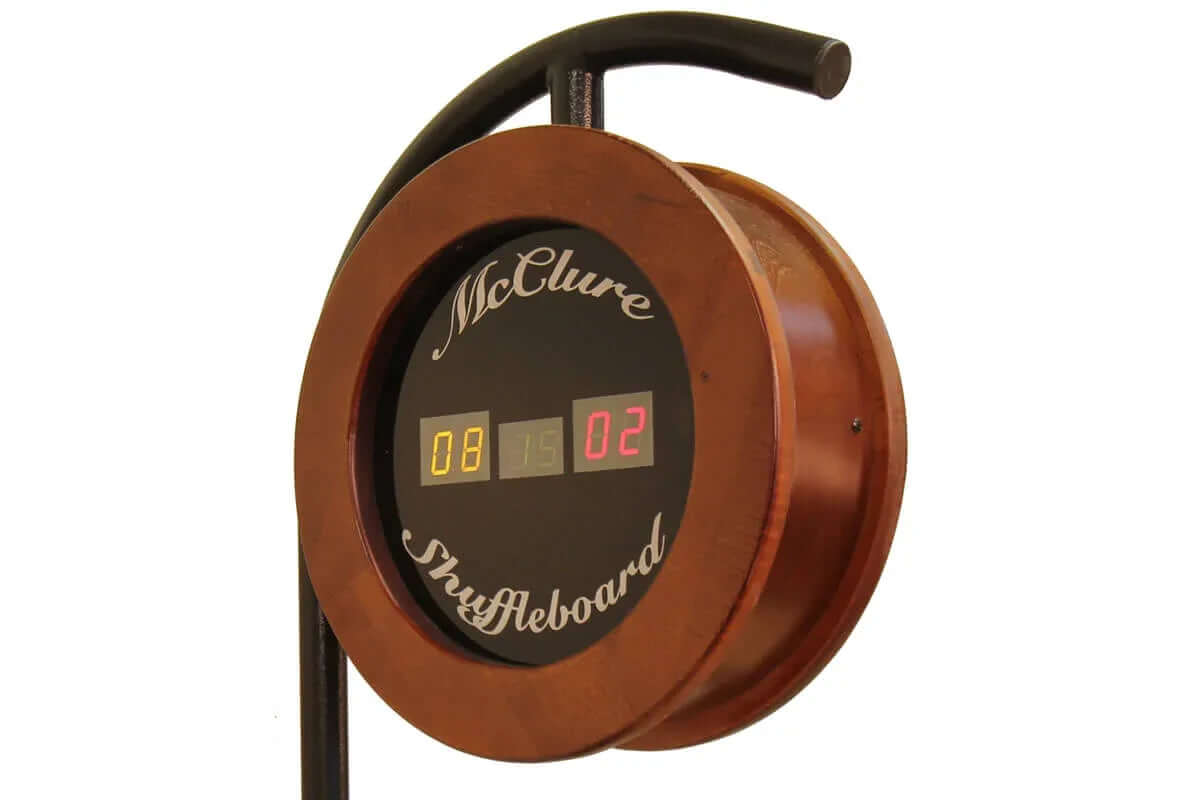 Small Round Maple Electronic Shuffleboard Score Unit | McClure Tables